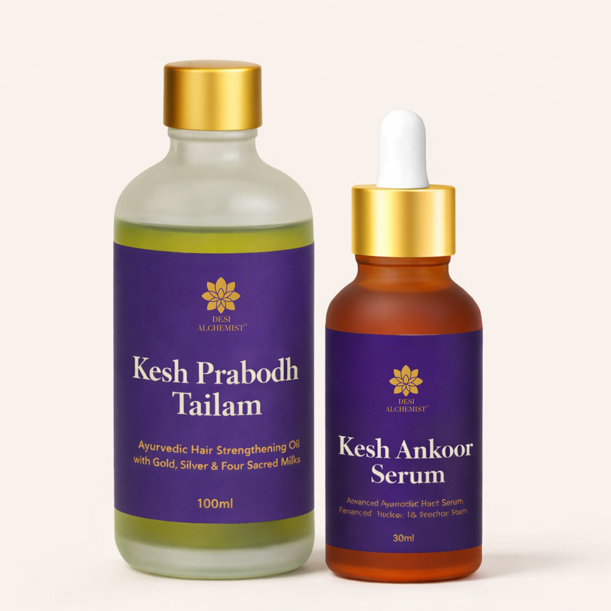Kesh Vardhan Ritual – Gold Infused Hair Oil + Advanced Growth Serum ...